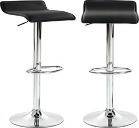 HOMCOM otočné barové židle, sada 2 ks, 62–83 cm, černé