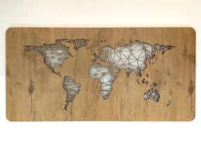 Li-Go "Mapa světa" světelný obraz s baterií a pohybovým čidlem 120x60 cm provedení povrchu: jedle