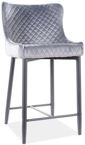 Casarredo - Komfort nábytek Barová židle TIAN B H-2 VELVET šedá/černý kov