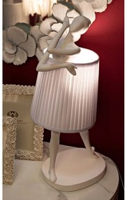 Bílá stolní lampa s textilním stínidlem (výška 62,5 cm) Ballet – Mauro Ferretti