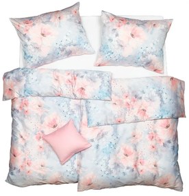 SCANquilt povlečení SATÉN DESIGN ice bloom šedolososová 140 x 220/70 x 90 cm