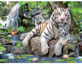 PRIME 3D PUZZLE - Bílí tygři 63 dílků