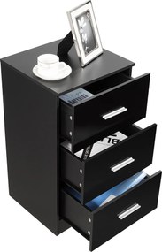 Costway Registrační skříňka nočního stolku se 3 zásuvkami, zásuvkový kontejner