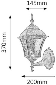 Rabalux 8392 - Venkovní nástěnné svítidlo TOSCANA 1xE27/60W/230V IP43