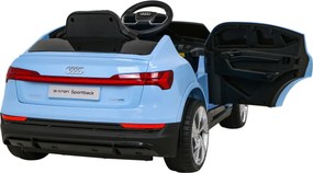 Ramiz Audi E-Tron Sportback pro děti modré + na dálkové ovládání + pohon 4x4 + pomalý start + rádio MP3 + LED