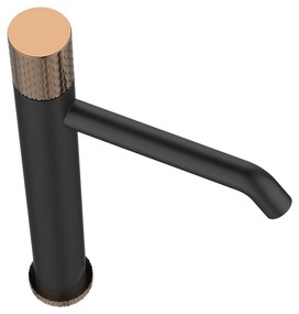 Invena Moonlight, vysoká umyvadlová baterie h-312, černá-růžové zlato, INV-BU-77-W14-V