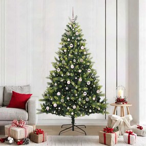 Umělý skládací vánoční stromeček 300 LED Zelená 210 cm PVC a PE 3396002