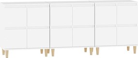 Příborníky 3 ks bílé 60 x 35 x 70 cm kompozitní dřevo 3185767