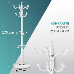 Stojanový věšák TENZY s mramorovým podstavcem, 37x173cm, bílá Casaria