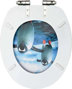 WC sedátko s funkcí pomalého sklápění MDF motiv tučňáků 146917