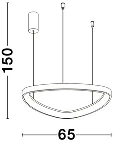 LED lustr Esteva 65 černé