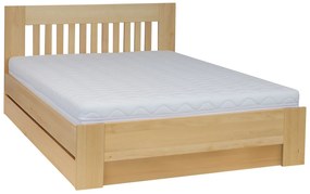 Drewmax LK186 BOX 200x200 cm dřevěná postel masiv buk dvojlůžko