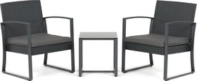 Zahradní set MAREC 1+2 - šedý polyratan / kovová konstrukce