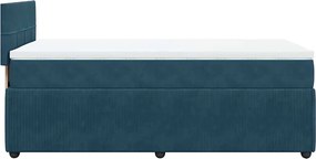 Box spring postel s matrací modrá 80 x 200 cm samet 3289894