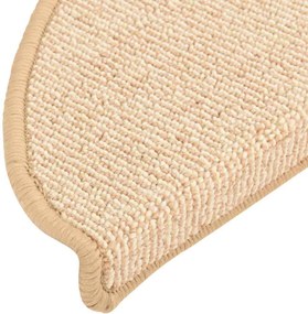 Schodové rohože 15 ks 56x17x3 cm krémové, půlkulaté 149853