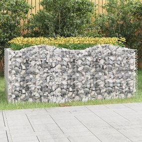 Klenutý gabion vyvýšený záhon 200x100x100 cm pozinkované železo 153554