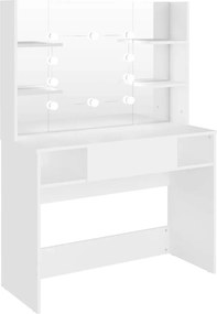 Kosmetický stolek s LED světly 100 x 40 x 135 cm MDF bílý 331538