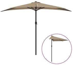 vidaXL Marketos Slunečník na balkon hliníková tyč taupe 300 x 155 cm půlkruh