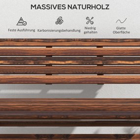 Zahradní lavice Outsunny 2místná dřevěná lavice s opěradlem s nosností až 250 kg na zahradní balkon 122 x 63 x 83 cm | Aosom.de