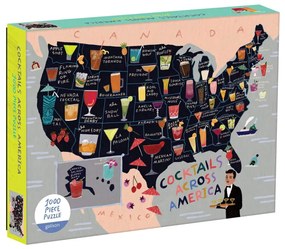 Galison Puzzle Koktejlová mapa USA 1000 dílků