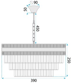 Toolight Toolight, LED křišťálové svítidlo 40cm, 5xE14, G047-CP, zlatá, OSW-08940