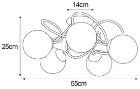 Stropní svítidlo K-5117 z řady RUBI