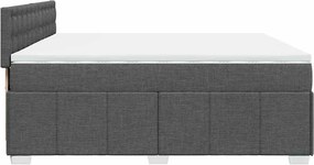 Box spring postel s matrací tmavě šedá 200x200 cm textil 3289490