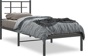 vidaXL Kovový rám postele s čelem 80 x 200 cm [355601] Barva: Černá