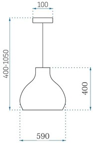 Toolight, přírodní závěsné svítidlo 1xE27 APP985-1CP BIG, hnědá-černá, OSW-01044