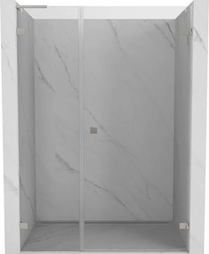 Mexen Lunar-B, L otočné pravé sprchové dveře 140 cm, 8mm čiré sklo, ocelový profil, 832SL-140-050-97-00-P