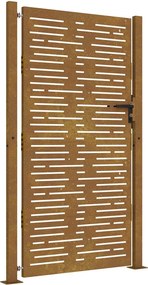 Zahradní branka 100 x 175 cm z cortenové oceli, čtvercový design 153254