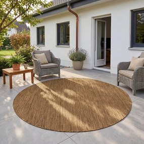 Hnědý kulatý vnitřní a venkovní koberec ø 160 cm Mira 1450 – Ayyildiz Carpets
