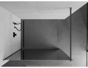 Mexen Kioto, sprchová zástěna Walk-In 100 x 200 cm, 8mm sklo vzor zrcadlo, grafitový profil, 800-100-101-95-50