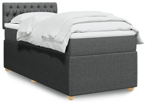 Box spring postel s matrací tmavě šedá 90x200 cm textil