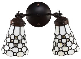 Nástěnná lampa Tiffany s bílými stínidly Diantha – 30x23x23 cm