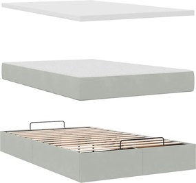 Osmanský rám postele s matrací světle šedá 120x200cm samet 3312614