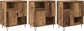 Servírovací skříň 3 ks Staré dřevo 60 x 35 x 70 cm 3394563