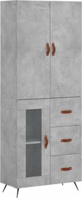 Skříň highboard betonově šedá 69,5x34x180 cm kompozitní dřevo 3195935