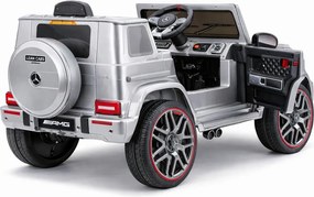 LEAN CARS Elektrické autíčko Mercedes AMG G 63 stříbrné lakované