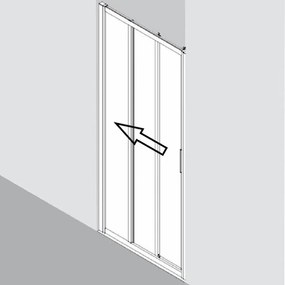 Třídílné, posuvné dveře Plano Davos Plus Levé stříbrné/sklo 90 x 200 cm