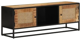 TV skříňka 110 x 30 x 40 cm masivní hrubý mangovník a železo