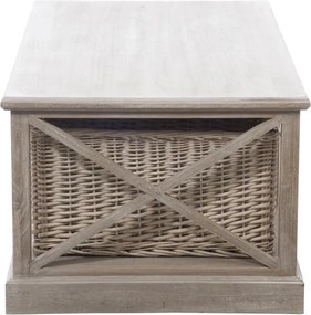 Dřevěný konferenční stolek s košíkem Jerome - 120*69*51 cm