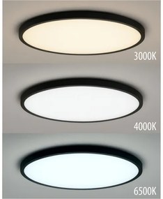 LED Stropní svítidlo LED/24W/230V 3000/4000/6500K pr. 30 cm černá