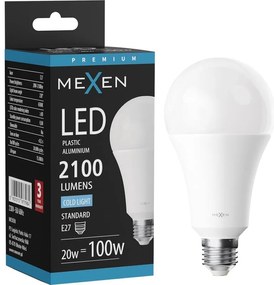 Mexen Nova, LED žárovka E27, A70, 20W, studená - 6500K, 2100 lm - L100-E27-2065-01