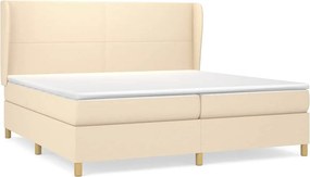 Box spring postel s matrací krémová 200x200 cm textil 3128394
