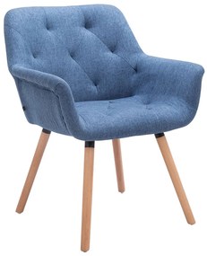 Židle s područkami Cass látka, nohy natura - Modrá