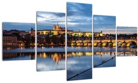 Obraz Pražského hradu a Karlova mostu (125x70 cm)