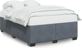 Rám postele bez matrace tmavě šedý 140 x 190 cm samet 3284632