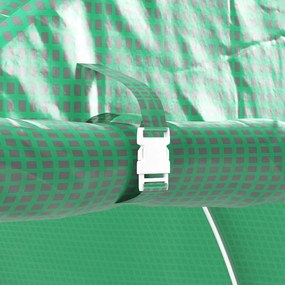 Zahradní tunelová skleník Outsunny 24m² 8L x 3W x 2H m - 16 oken, Rolovací zipová vrata - Pozinkovaná ocelová konstrukce, Vysoce hustý PE kryt | Aosom