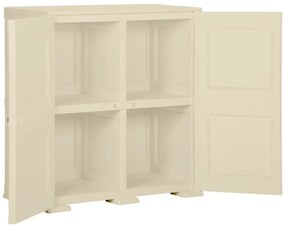 Plastová skříňka 79 x 43 x 85,5 cm design dřeva angorská bílá